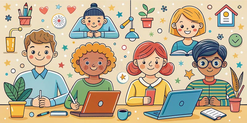 RetroInspired Online Learning Cartoon Characters Ace Their Digital ...