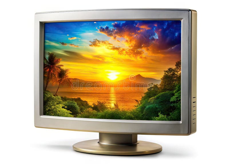 A Retrospective Double Exposure Vintage Computer Monitor Evoking the ...