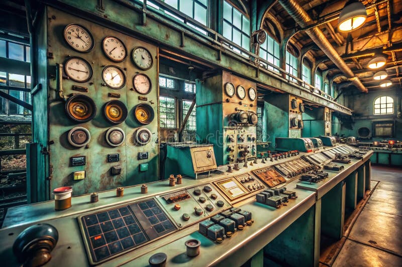 Retrospective Industrial Control Room a Deep Dive into Vintage Factory ...