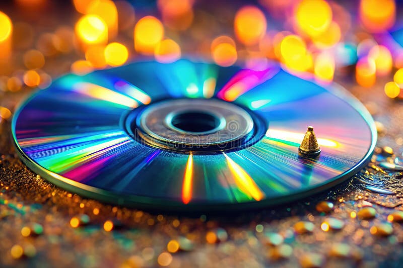 A Retrospective TiltShift Lens View of a Vintage Printed Compact Disc a ...