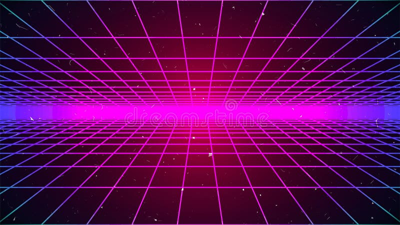 Retrowave Background. Bright Perspective Grid Stock Vector ...