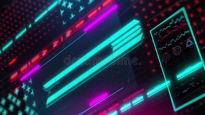 Retrowave Style Loop Animation. T-Rex Dinosaur Walks through a Neon ...