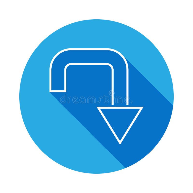 Return Arrow Icon with Long Shadow. Thin Line Icon for Website Design ...