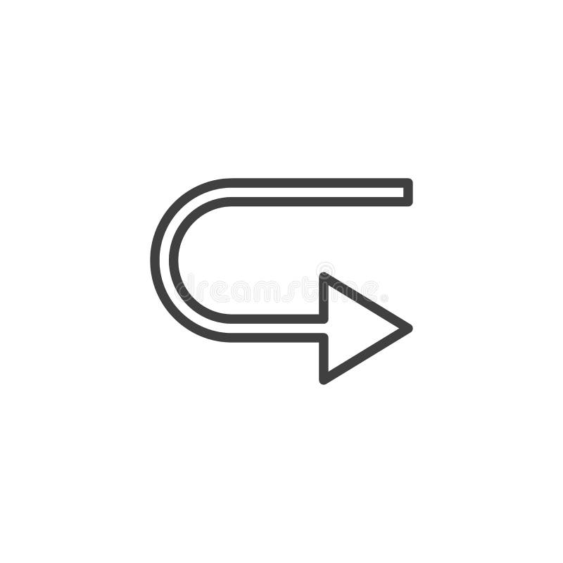 Return arrow line icon stock vector. Illustration of turn - 248102593