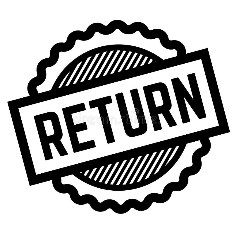 Return black stamp stock vector. Illustration of postal - 124380363