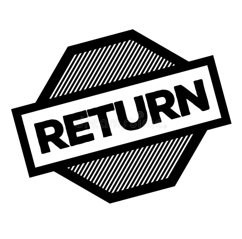 Return black stamp stock vector. Illustration of service - 124300539