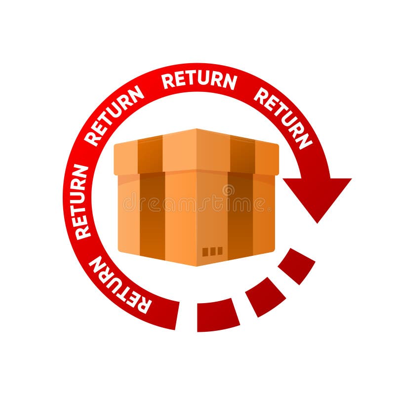 Return Box Package Policy Sign. Goods Exchange Line Icon on Delivery ...