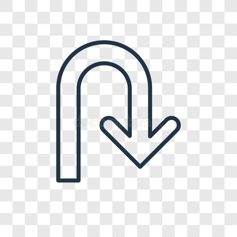 Return Concept Vector Linear Icon Isolated on Transparent Background ...