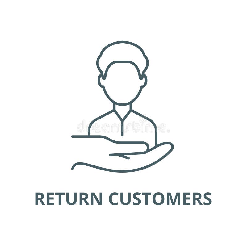 Return Customers Vector Line Icon, Linear Concept, Outline Sign, Symbol ...