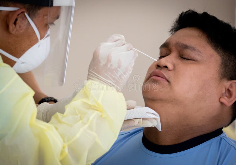 SWAB TEST CORONA COVID-19 editorial stock photo. Image of covid - 183888058