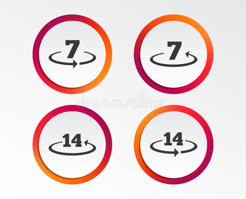 Return of Goods within Seven or Fourteen Days. Stock Vector ... Return of Goods within Seven or Fourteen Days. Stock Vector ...
