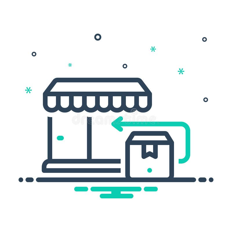 Mix Icon for Return, Shop and Stock Stock Vector - Illustration of ...