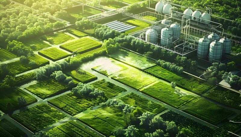 Return and Investment, CG 3D Render of a Complex Agricultural Layout ...