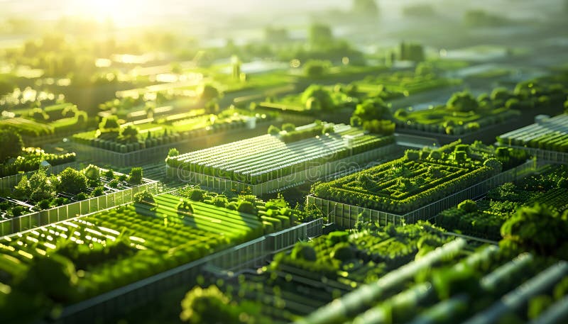Return and Investment, CG 3D Render of a Complex Agricultural Layout ...