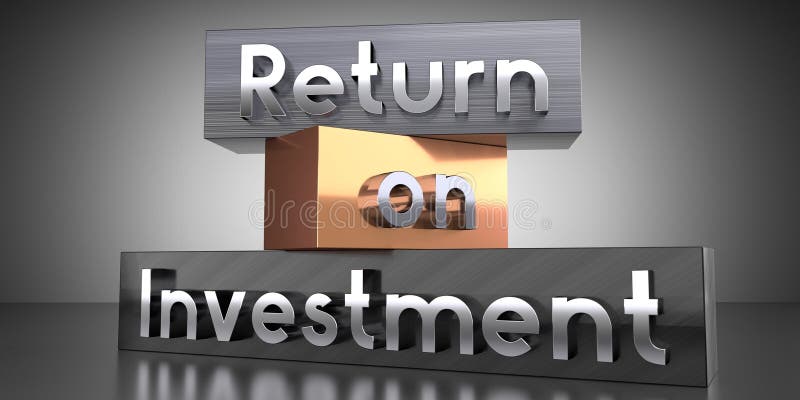 Return on Investment, ROI - Words on Metal Blocks Stock Illustration ...