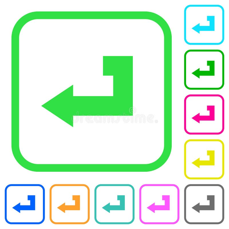 Return Key Vivid Colored Flat Icons Stock Vector - Illustration of ...