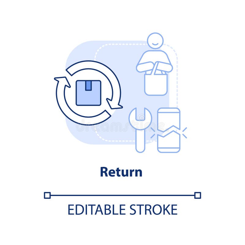 Return Light Blue Concept Icon Stock Vector - Illustration of defective ...