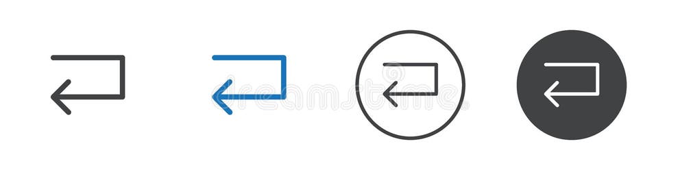 Return Navigation Arrow Icon Vector Logo Outline Stock Vector ...