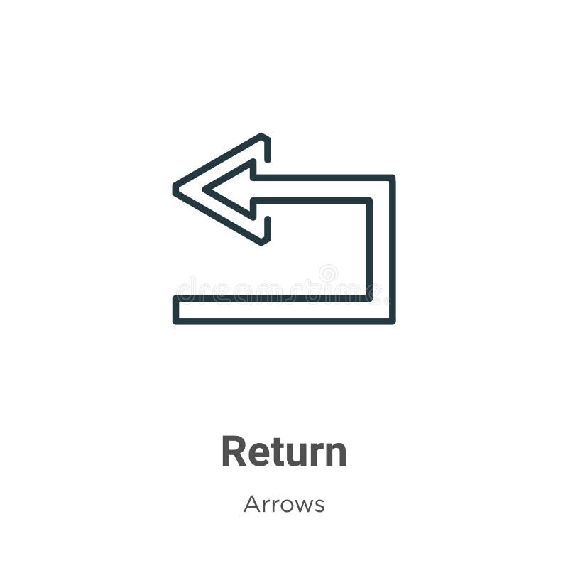 Return Outline Vector Icon. Thin Line Black Return Icon, Flat Vector ...