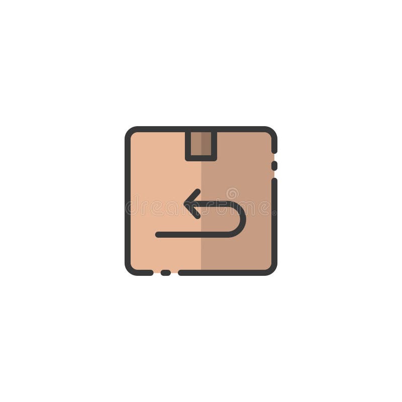 Return Package. Shipping and Delivery Box. Filled Color Icon. Commerce ...