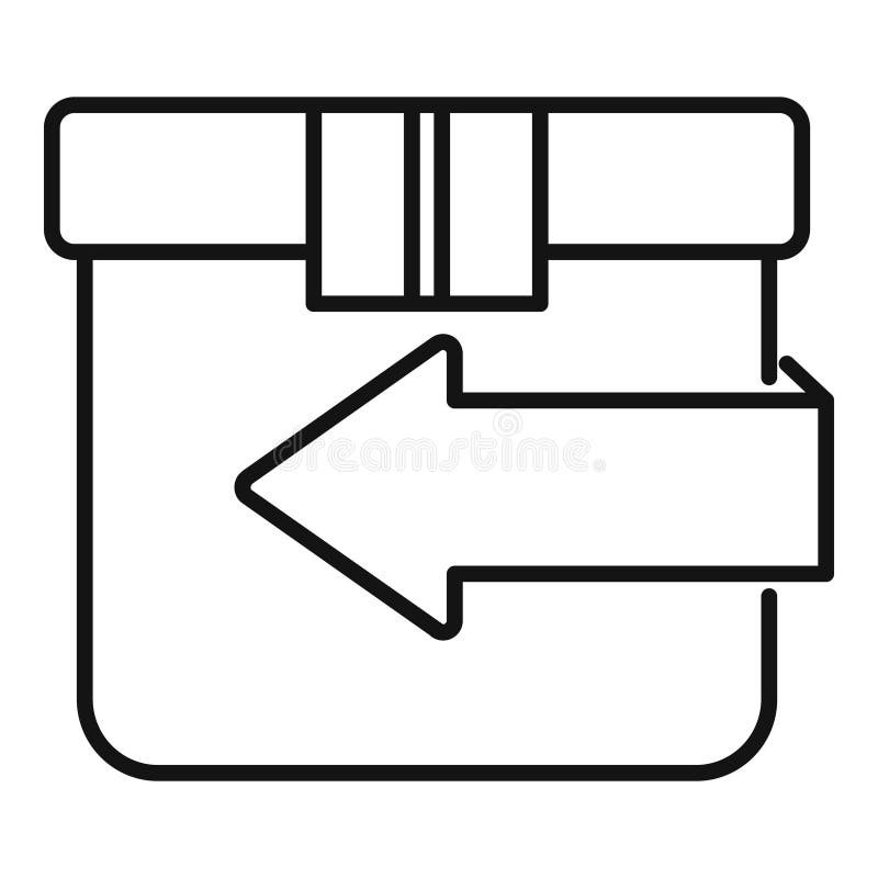 Return Parcel with Arrow Sign Pointing Left Indicating Return Shipping ...