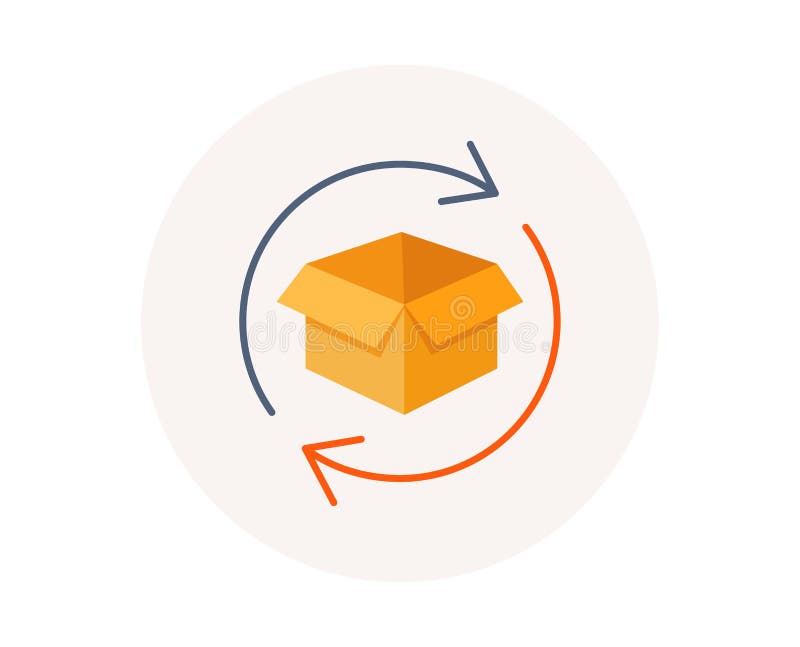 Return Parcel Icon. Exchange of Goods Sign. Package Tracking Symbol ...