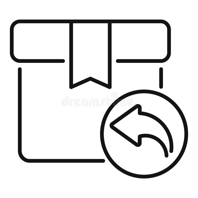 Return Parcel Icon, Parcel Returning Outline Icon Design Stock Vector ...