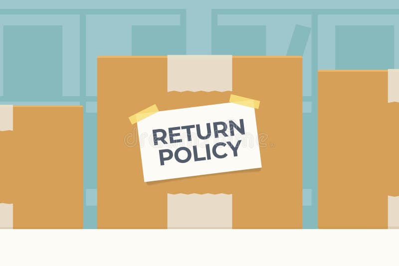 Return Policy Concept, Cardboard Packages in Warehouse Stock Vector ...