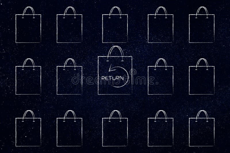 Return Policy Concept, Shopping Bag with Text Returns Surrounded by ...
