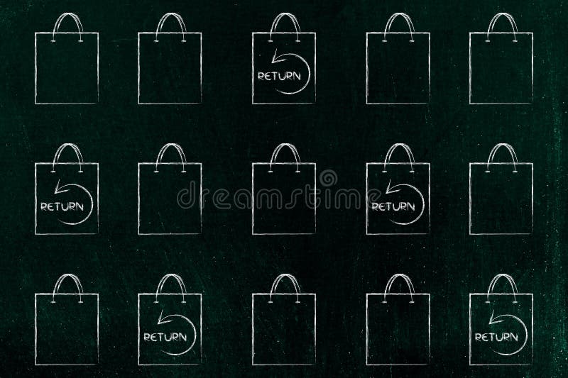 Return Policy Concept, Shopping Bags with Text Returns Surrounded by ...