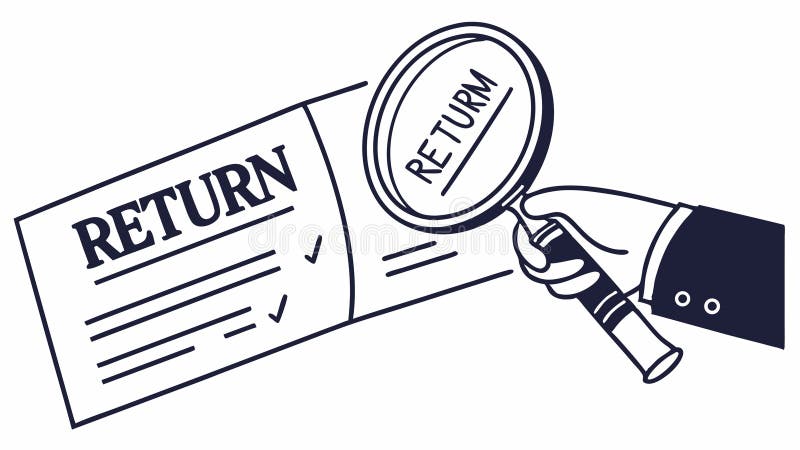 Return Policy Document with Magnifying Glass, Vector Design Generative ...