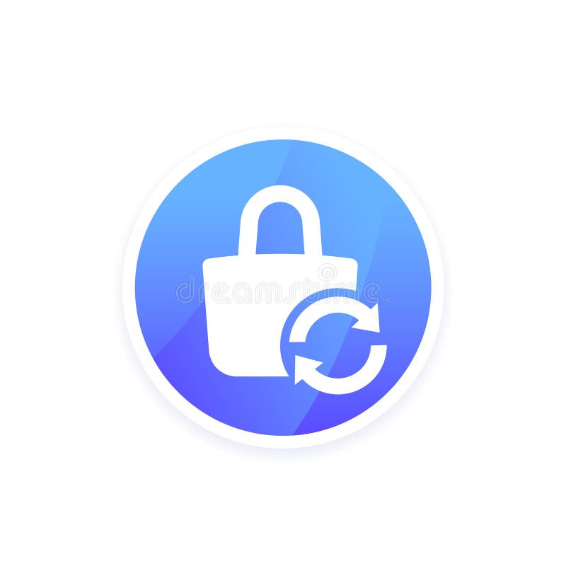 Return Policy Round Icon with a Bag Stock Vector - Illustration of ...