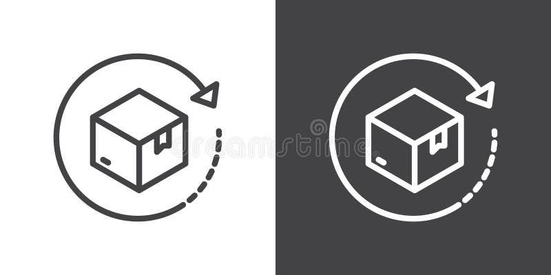 Return Purchase Icon Flat Vector Set Outline Stock Vector ...