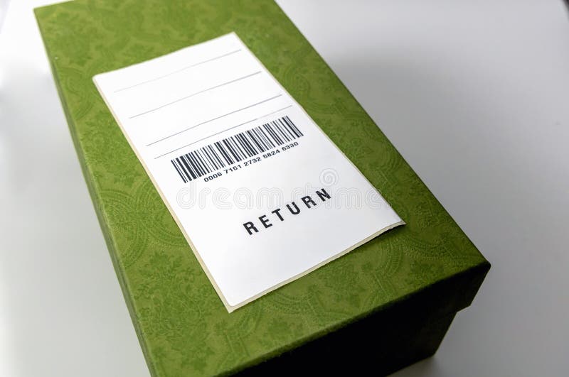 Return Shipping Label on the Green Box Stock Image - Image of retail, service: 391590719