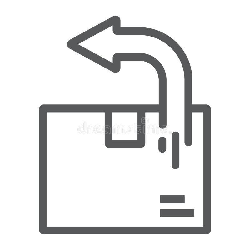 Return Shipping Line Icon, Logistic and Delivery, Package Box Return ...