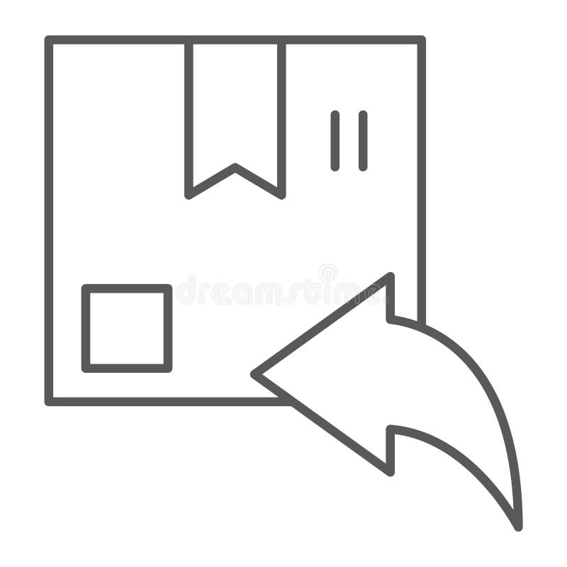 Return Shipping Thin Line Icon, Logistic and Delivery, Package Box ...