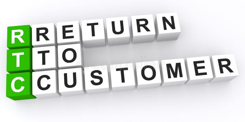 Return to customer stock illustration. Illustration of business - 84745879
