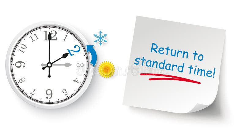 Return To Standard Time stock vector. Illustration of stick - 80558789