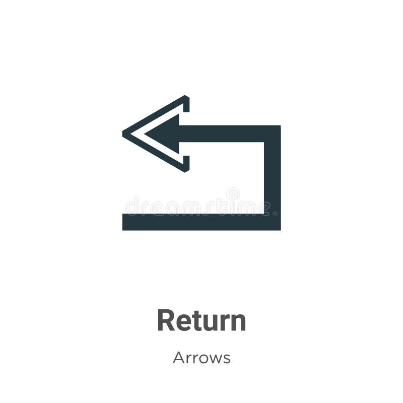 Return Vector Icon on White Background. Flat Vector Return Icon Symbol ...