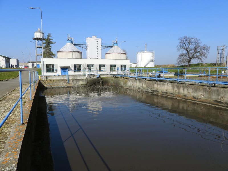 Returned Sludge Pool in the Area of Wwtp Stock Photo - Image of process ...