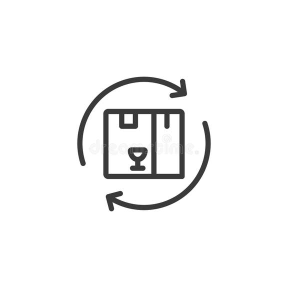 Returning the Parcel, Icon in Line Design. Return, Parcel, Refund ...