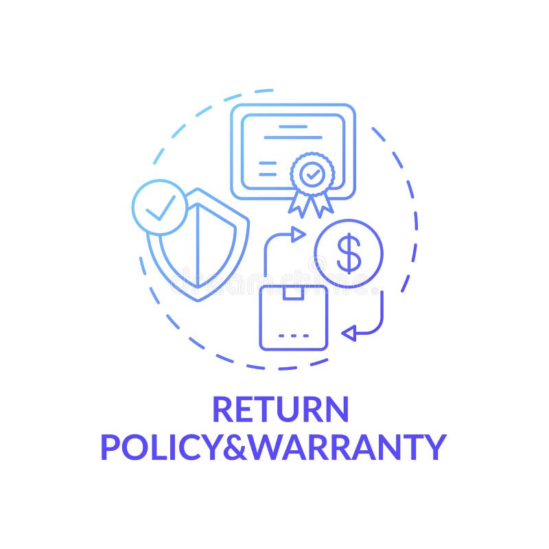 Returning Policy And Warranty Concept Icon Stock Vector - Illustration ...