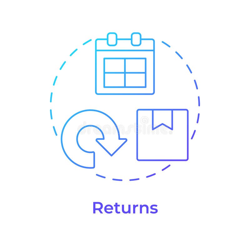 Returns Blue Gradient Concept Icon Stock Illustration - Illustration of ...