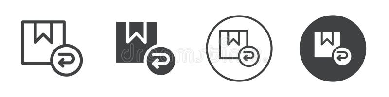 Returns Box Icon Vector Logo Outline Stock Vector - Illustration of ...