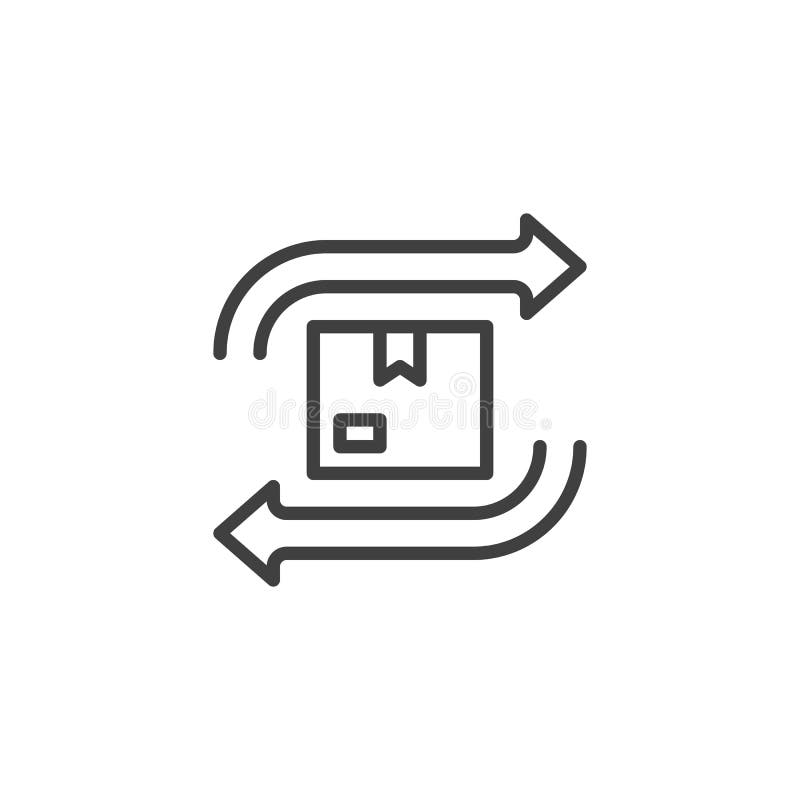 Returns and Refunds Line Icon Stock Vector - Illustration of parcel ...