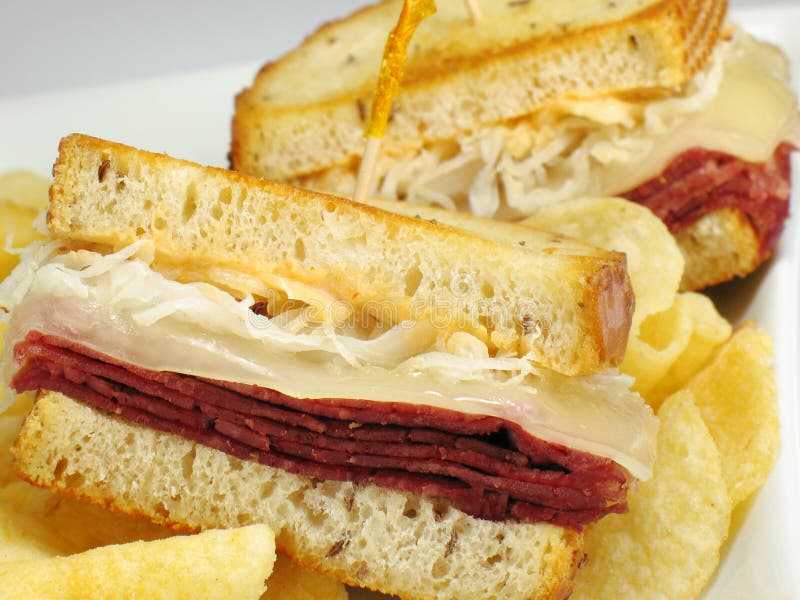 Reuben with Chips stock image. Image of chips, relish - 4634069