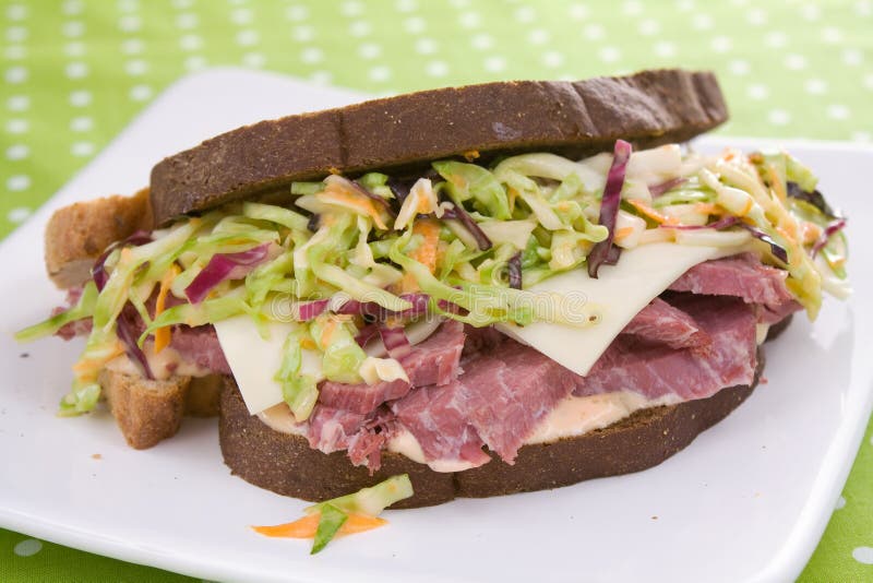 Reuben Sandwich with Coleslaw Stock Image - Image of slaw, russian ...