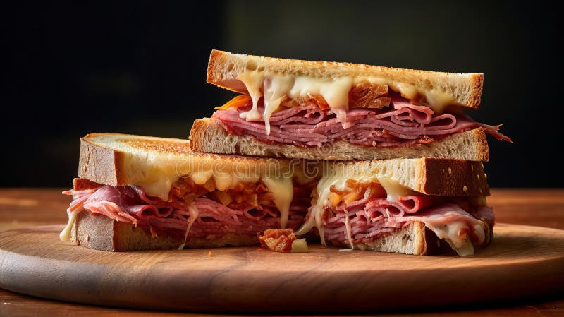 Reuben Sandwich Illustration. Generative AI. Stock Illustration ...
