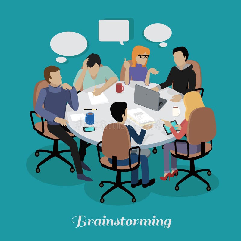 Reunión E Informe De La Discusión Ilustración del Vector - Ilustración ...