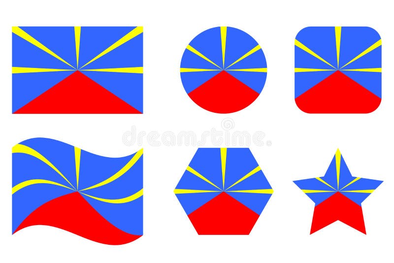 Reunion Flag Simple Illustration for Independence Day or Election Stock ...